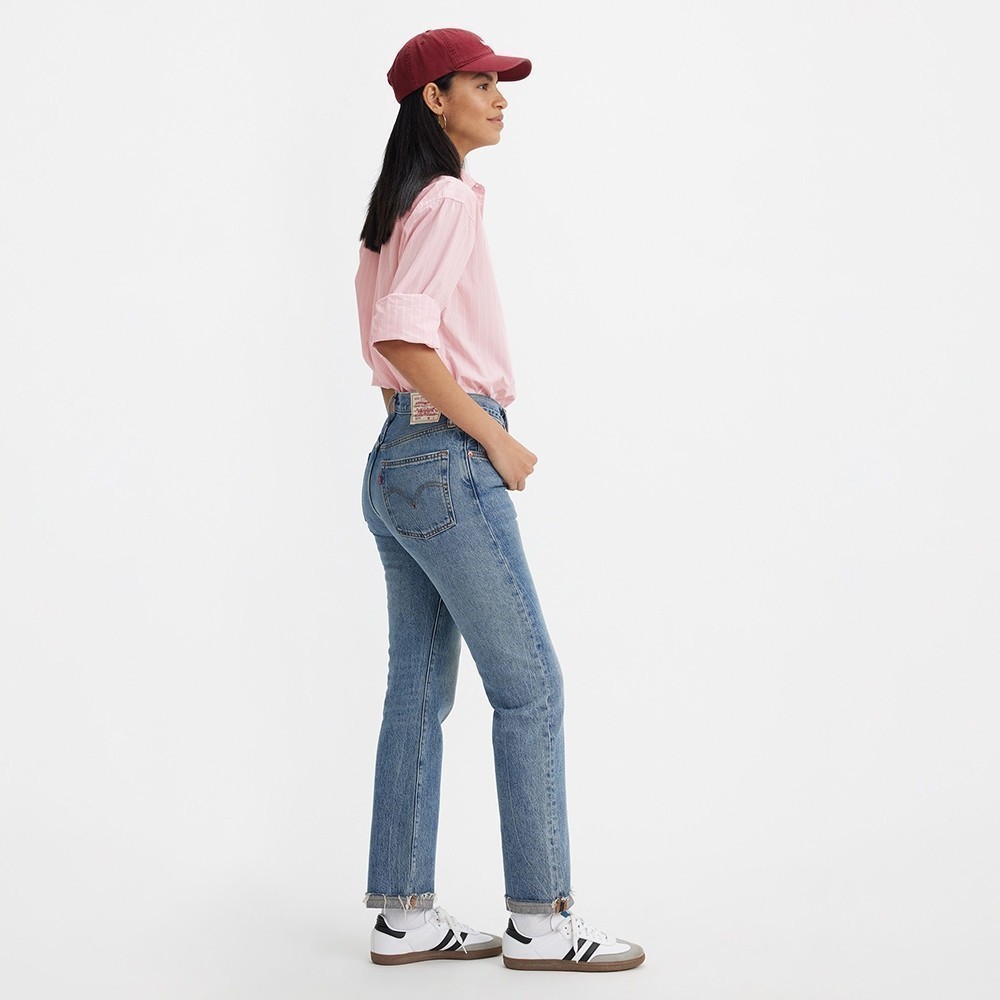 Levis 女款 501高腰合身排釦直筒牛仔長褲/有機面料/不收邊褲管/淺藍水洗 熱賣單品 A8423-0001 | 蝦皮購物