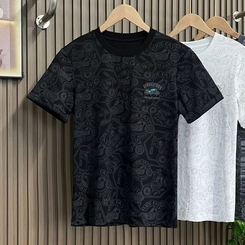 CC男裝【台灣出貨】 短袖男 短袖T恤男2025夏季新款潮流刺繡印花圓領上衣潮牌男士修身短袖 | 蝦皮購物