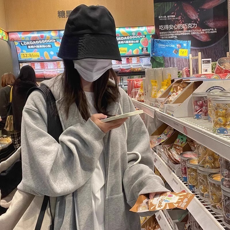 現貨隔日到！高品質600g重磅外套 美式外套 連帽外套 開衫外套 外套女 oversize外套 素色 基礎款外套秋天外套 | 蝦皮購物