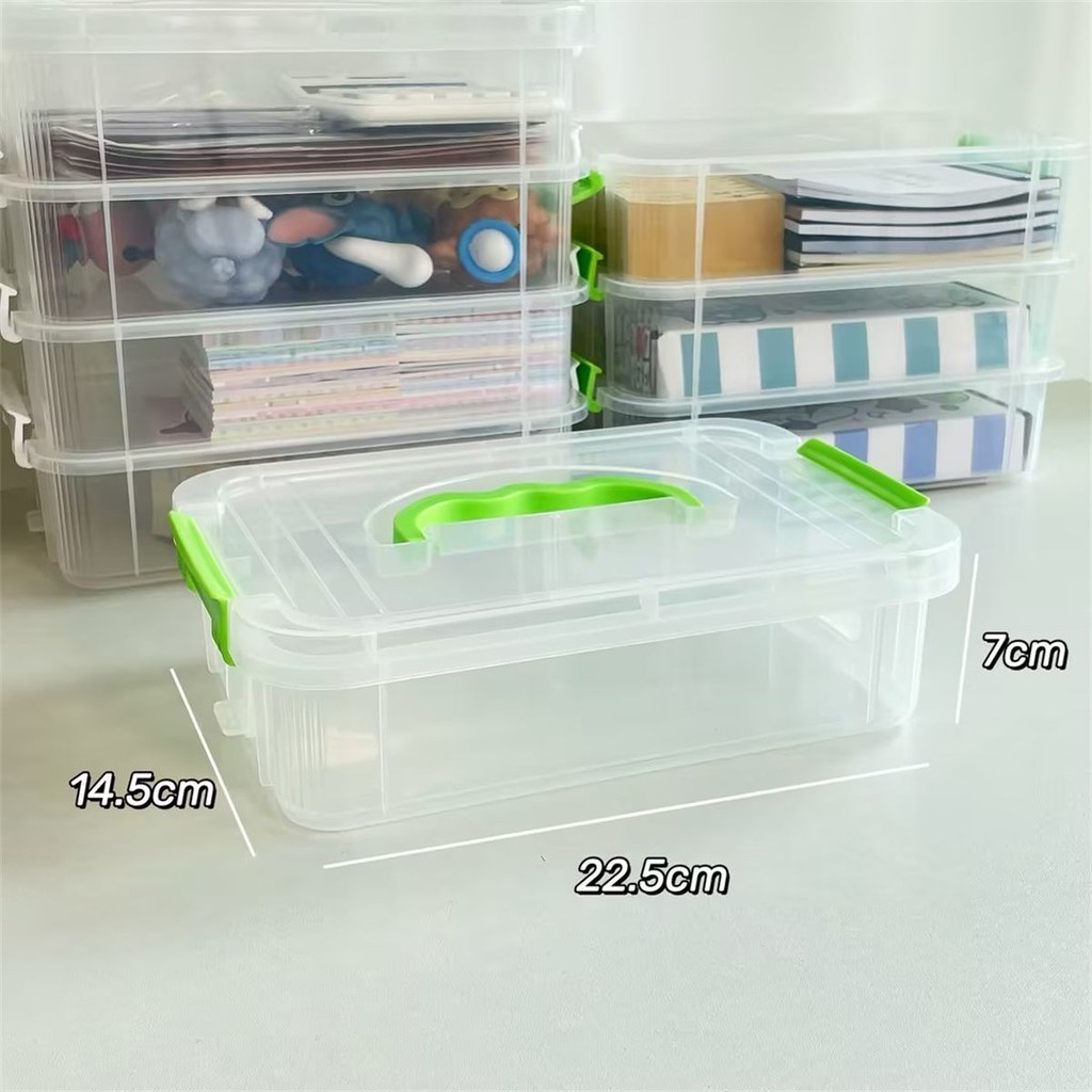 🍁限時下殺🍁手提收納盒 可疊加 透明手提收納箱 透明整理箱 透明收納盒 透明收納箱 手提整理箱 工具箱 塑膠盒 透明 S | 蝦皮購物