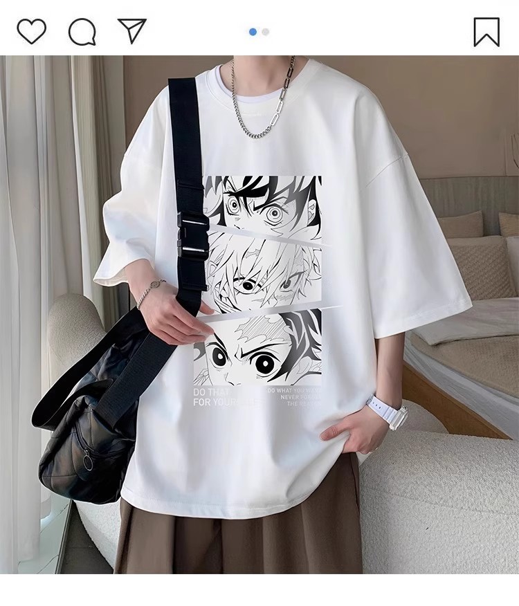 【高品質 當天出貨】鬼滅短袖t恤男女 260g重磅t恤美式復古純棉短t Oversize短袖上衣寬鬆印花t男生鬼滅之刃 | 蝦皮購物