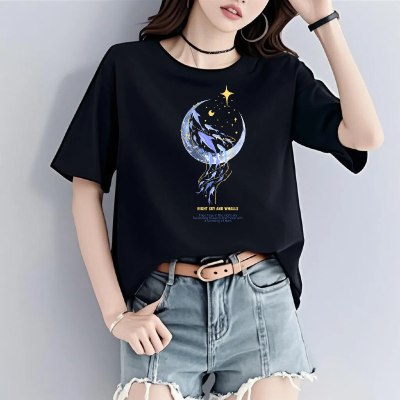 24H出貨潮牌印花S-5XL韓版oversize寬鬆顯瘦圓領短袖200斤上衣遮肉夏季韓版寬鬆T恤ins風韓版T恤 | 蝦皮購物