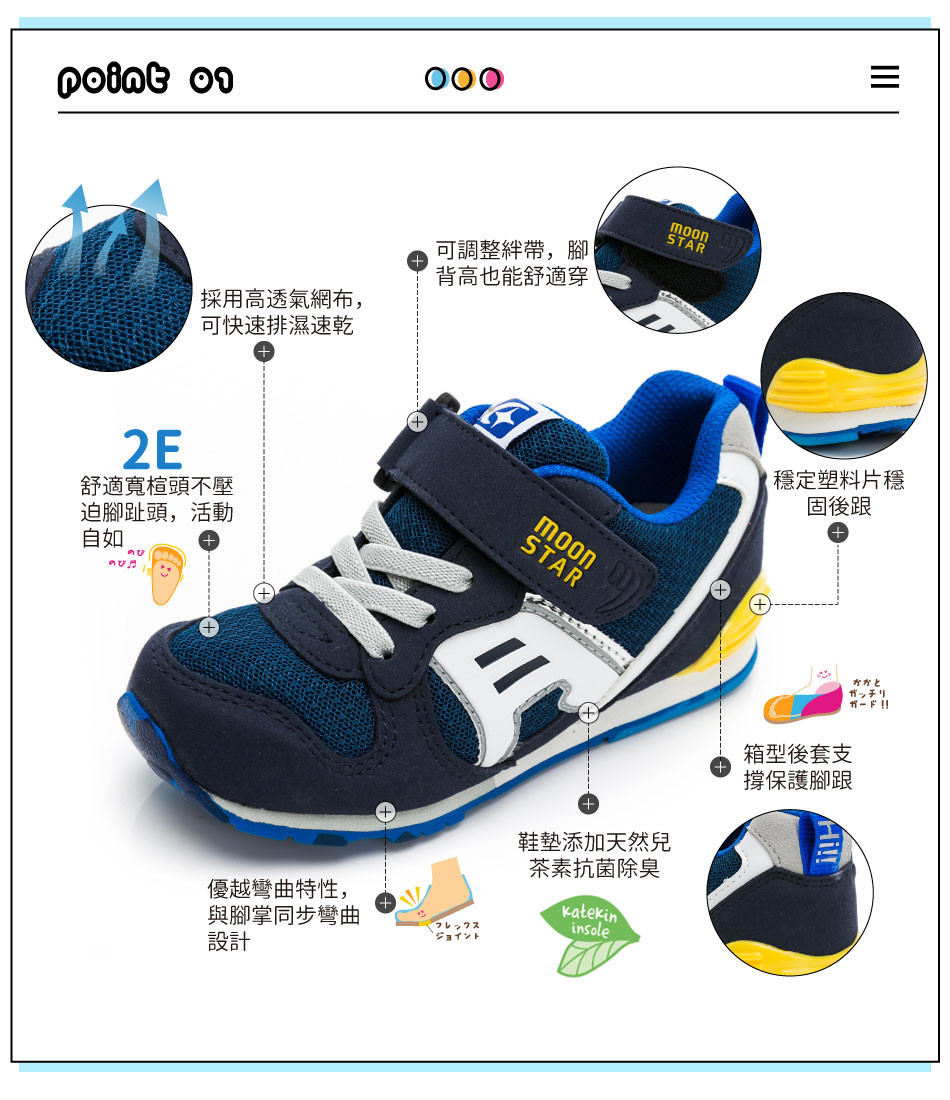 POPO 童鞋 MOONSTAR 月星 Hi 機能 兒童運動鞋 穩定片 足弓 扁平足 內外八 兒童鞋 女童鞋 男童鞋 鞋 | 蝦皮購物