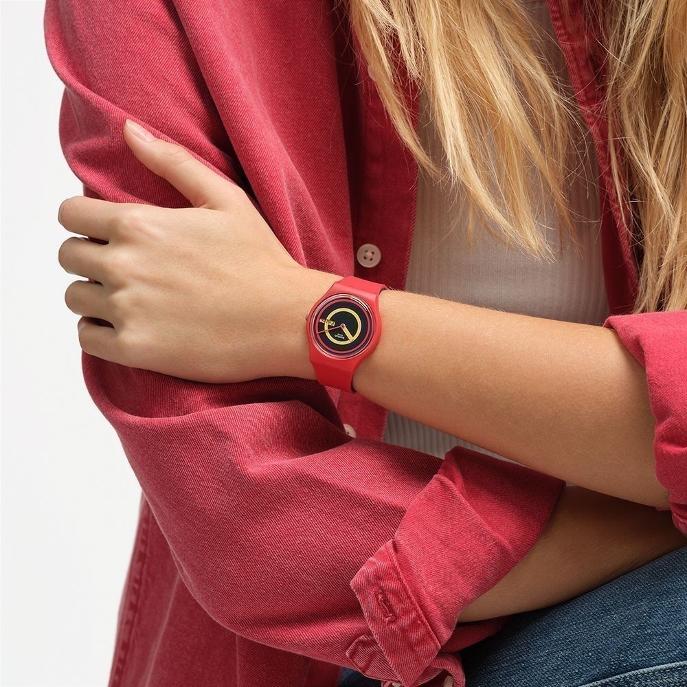 Swatch SWATCH CONCENTRIC RED 經典手錶 SO28R702 (34mm)【官方旗艦店】 | 蝦皮購物