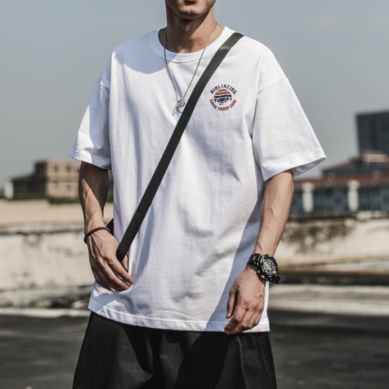 【免運|現貨】100%現貨重磅短T美式復古短袖T恤印花短t M-5XL大尺碼短踢圓領日系上衣 透氣吸濕短tee厚磅男生衣 | 蝦皮購物