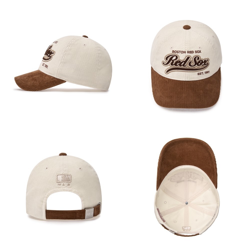 MLB 可調式軟頂燈芯絨 撞色 棒球帽 Varsity 洋基/紅襪隊 (3ACPVC146-四款任選)【官方旗艦店】 | 蝦皮購物
