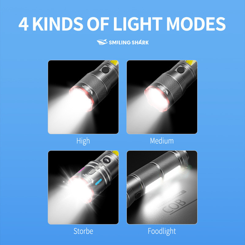 Outdoor double light highlight flashlight telescopic zoom | 蝦皮購物
