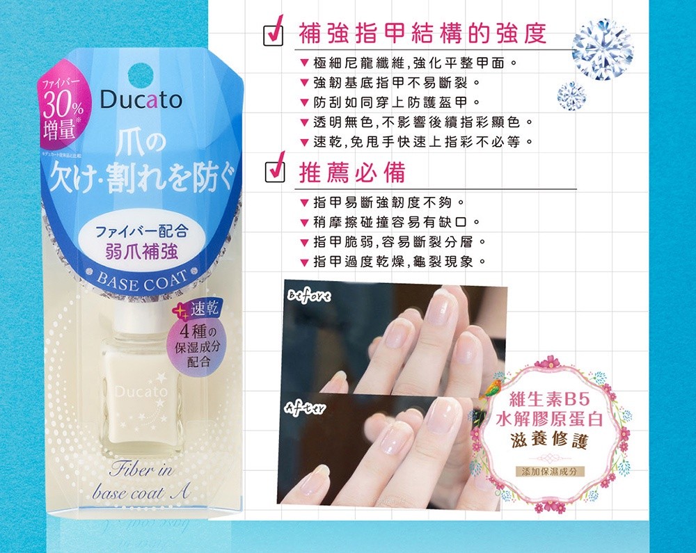 [官方直營]Ducato 弱爪補強速乾雙效基底油A 7ml (護甲油.透明無色) 日本製 | 蝦皮購物