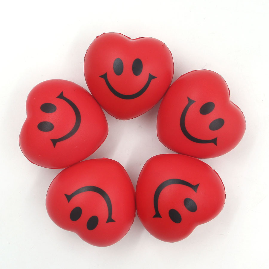 有趣🦊7cmpu髮泡海綿笑臉愛心壓力髮洩球紅色桃心握力球康複訓練球廠家 | 蝦皮購物