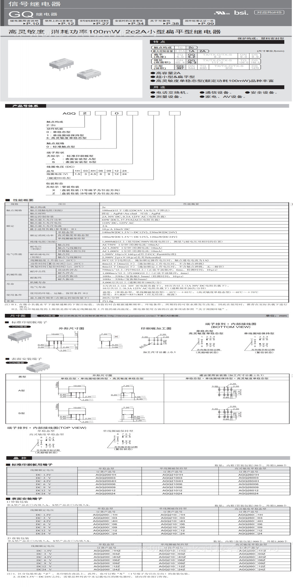 永順原裝鬆下信號繼電器AGQ200A24 AGQ200A12 貼片1A 8腳兩開兩閉 | 蝦皮購物
