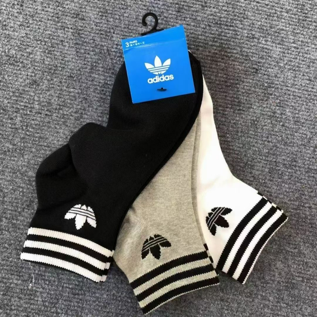 【三雙入】Adidas 運動襪 三葉草襪子 EE1151 中筒襪 愛迪達襪子 腳踝襪 三線 四季款薄襪 ee1152 | 蝦皮購物