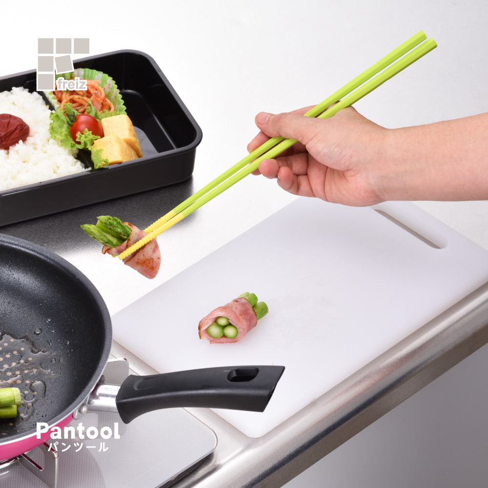 【台灣現貨】日本和平 Pantool多用途不鏽鋼芯矽膠長筷/30cm/RE-6738/芥黃綠 | 蝦皮購物