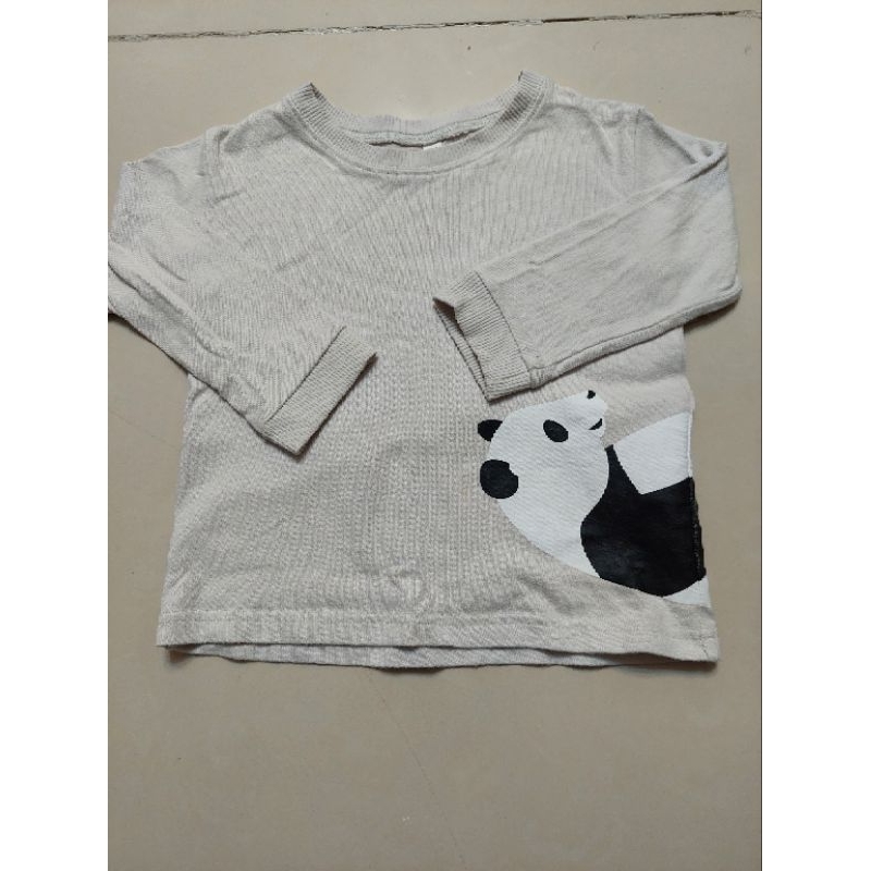 無印良品 muji 100%純棉熊貓上衣 100cm | 蝦皮購物