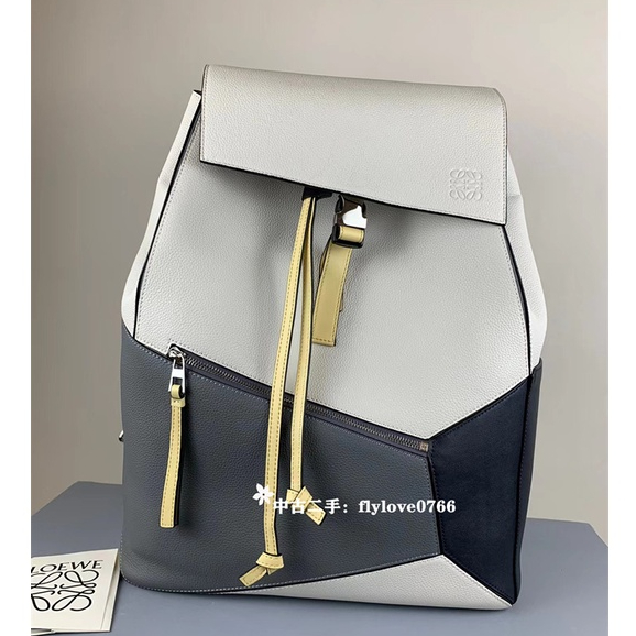 全場免運 LOEWE Backpack Puzzle 米藍拼色男士後背包/雙肩包/旅行包 324125 | 蝦皮購物
