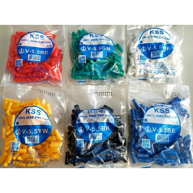 絕緣套管 KSS 凱士士 色套 壓接端子套管 壓接端子色套 套管 彩色 PVC套管 100顆一包 | 蝦皮購物