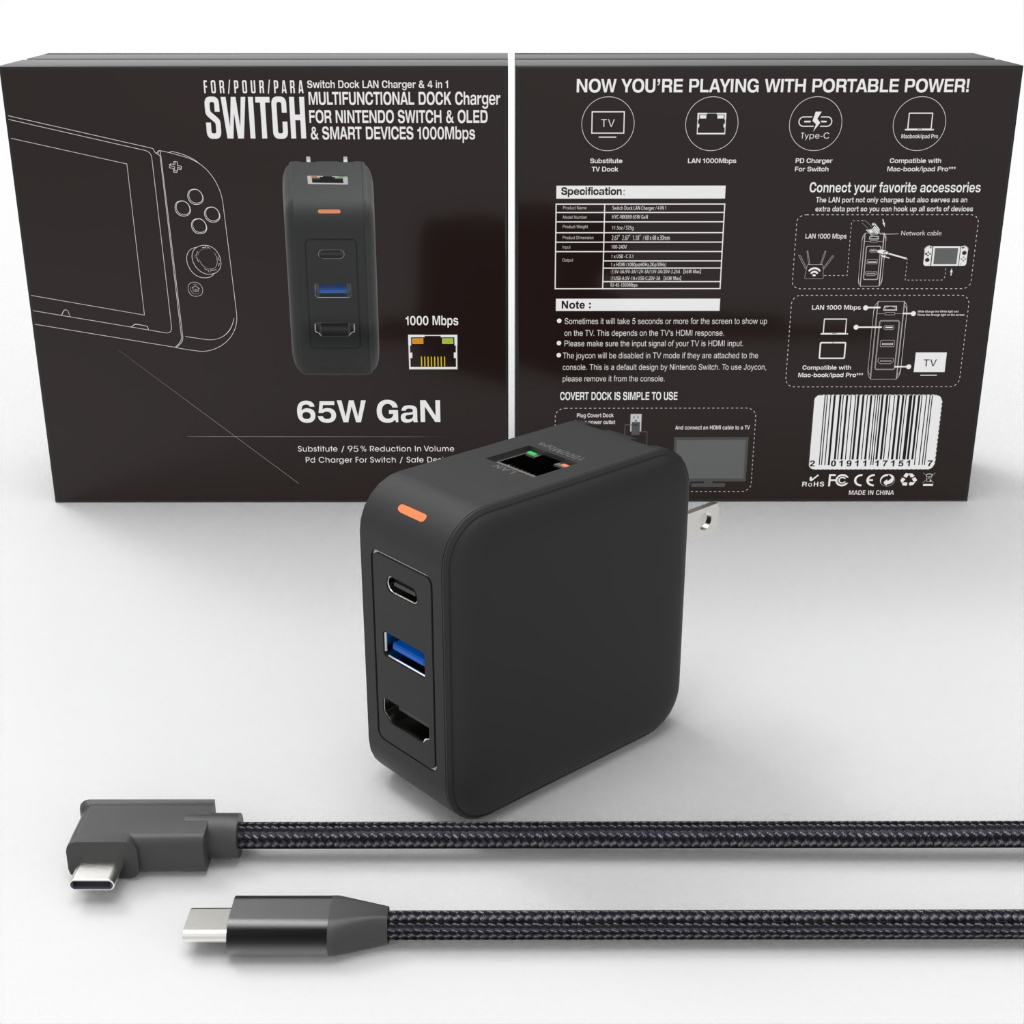 🌜哈哈🌛NS Switch 電視轉接器 DOCK 攜帶用底座 電視轉換器 轉接器 充電底座 OLED HDMI | 蝦皮購物