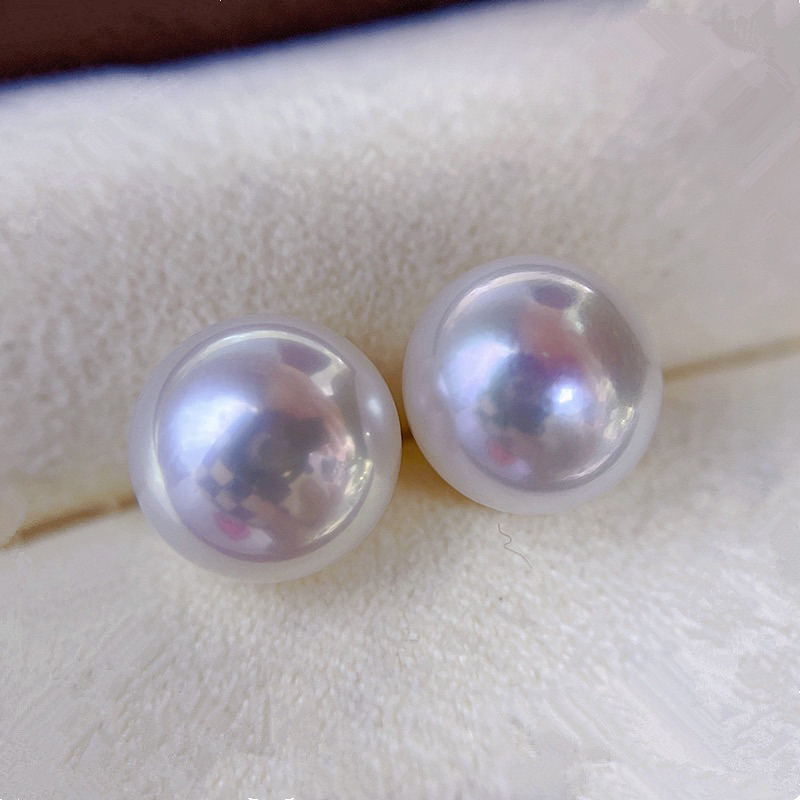 超大珍珠~天然淡水珍珠耳釘耳環，11-12-13MM，白色，強光，S925純銀耳釘 | 蝦皮購物