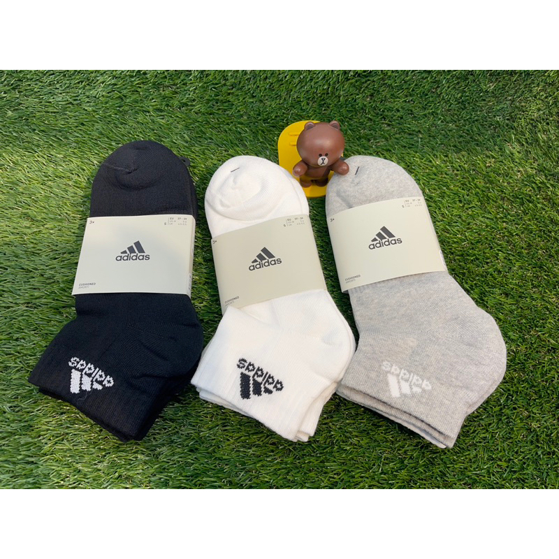 [喬比熊]adidas Cushioned 3雙入厚底運動短襪(HT3441/IC1277/IC1281 | 蝦皮購物