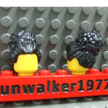 【積木2010】樂高 LEGO 全新 黑色 綁辮 丸子 頭髮 / 女生 頭髮 53126 (H-11) EVE | 蝦皮購物