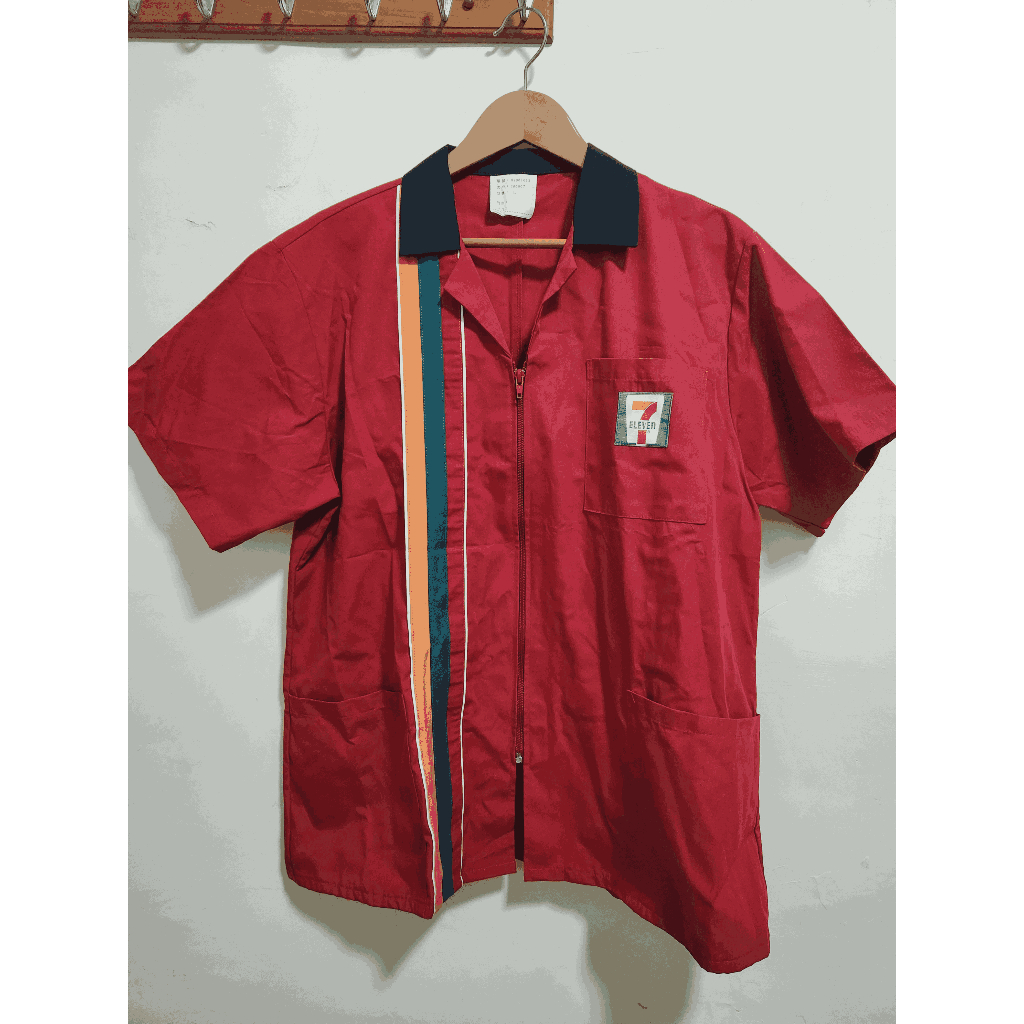 [絕版珍藏品]1990年代 7-11紅色制服(全新，Size L) | 蝦皮購物
