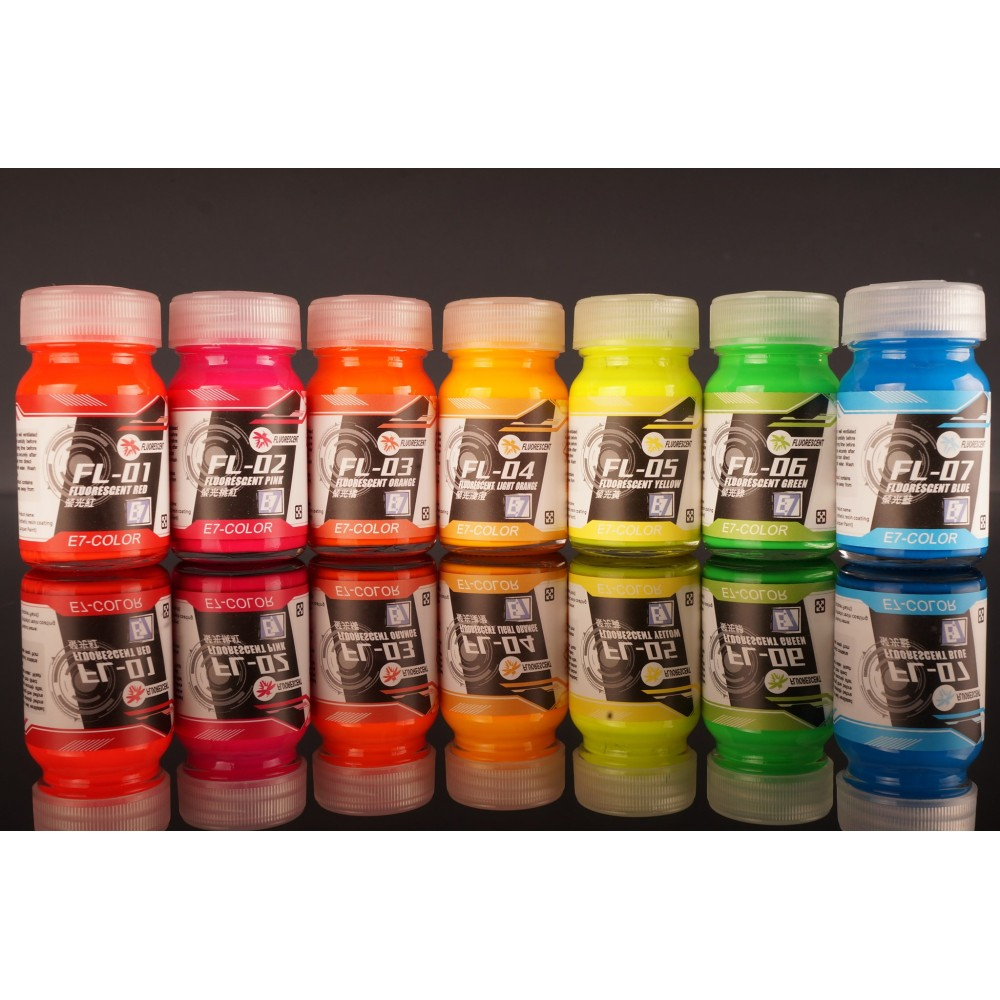 [模樂園] 現貨 E7 COLOR FL 螢光色系列 硝基漆 模型漆 | 蝦皮購物