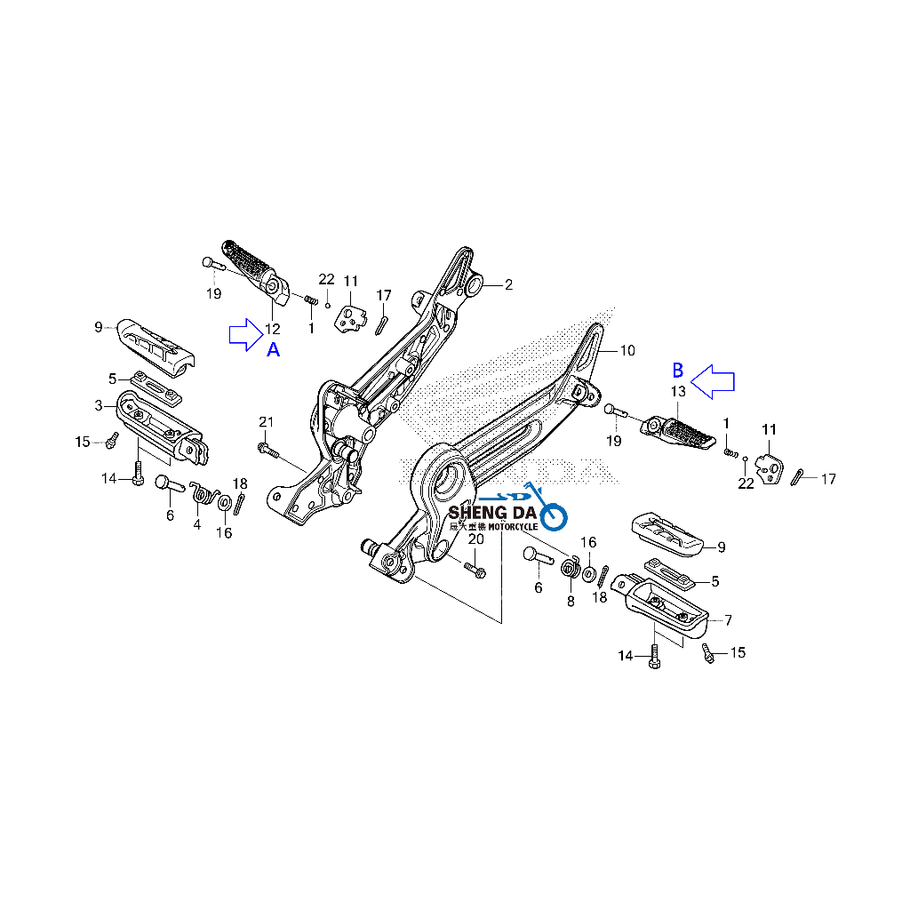 《晟大重機》HONDA 三代 MSX GROM 後腳踏50720 50730-K94-T00 | 蝦皮購物