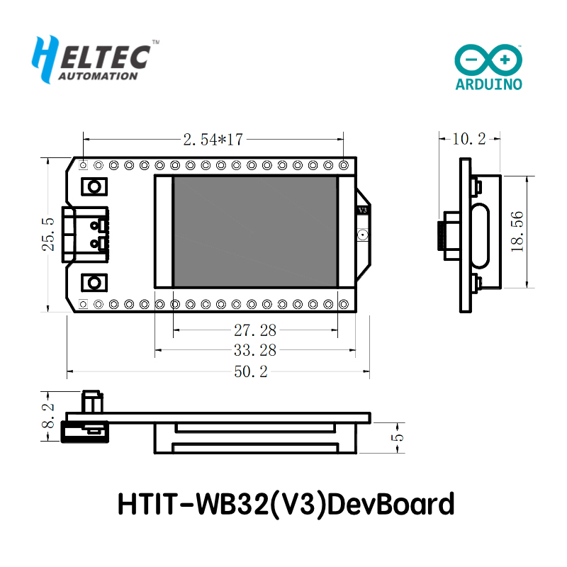 HTIT-WB32 (V3)-ESP32 LoRa(Heltec Arduino LoRa 32) 開發板 | 蝦皮購物