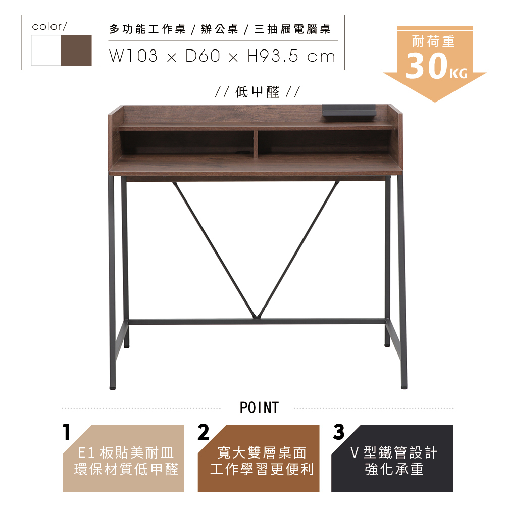 RICHOME 福利品 DE-297 高爾簡約書桌 辦公桌 工作桌 電腦桌 書桌 桌子 收納桌 書架 | 蝦皮購物