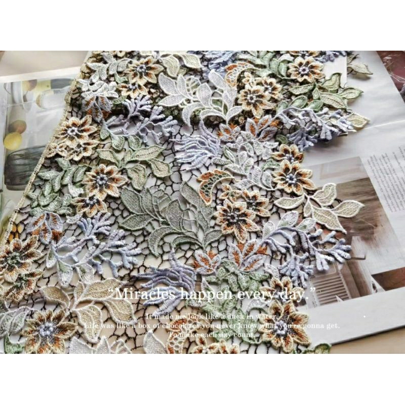 售完無補《iAsa愛莎の》手作材料 重工精緻復古彩色水溶刺繡寬花邊diy服裝家居窗簾拼接輔料 | 蝦皮購物