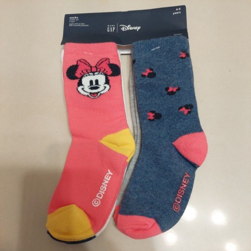 Gap Disney迪士尼 韓國製女寶米妮防滑襪 4-5y 一組4入 全新 | 蝦皮購物