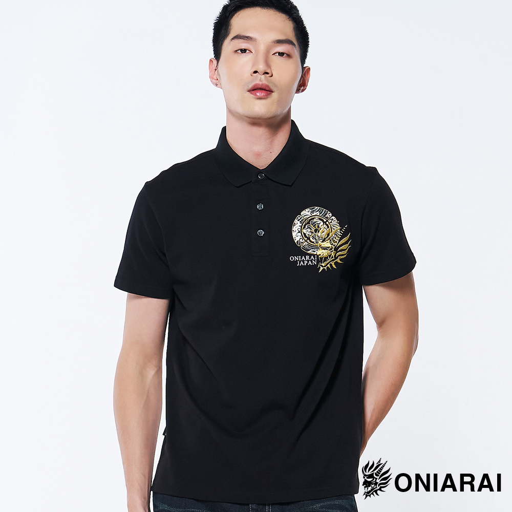 BLUE WAY 鬼洗 ONIARAI - 男款 經典家徽鬼頭短袖POLO衫(黑) | 蝦皮購物