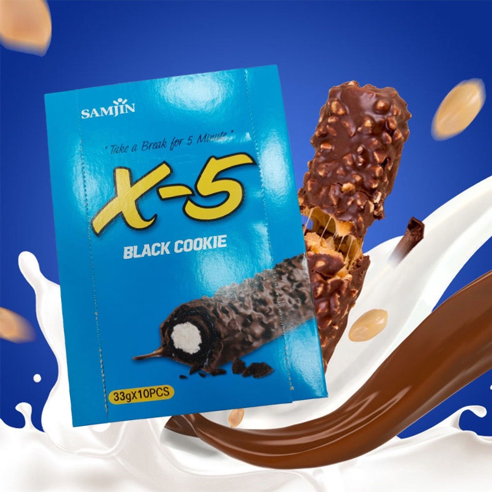 《SAMJIN》X-5巧克力棒｜韓國 零食 香草 X5 雷神 捲心酥 巧克力棒 OREO 可可棒 餅乾棒｜大掌櫃團購 | 蝦皮購物