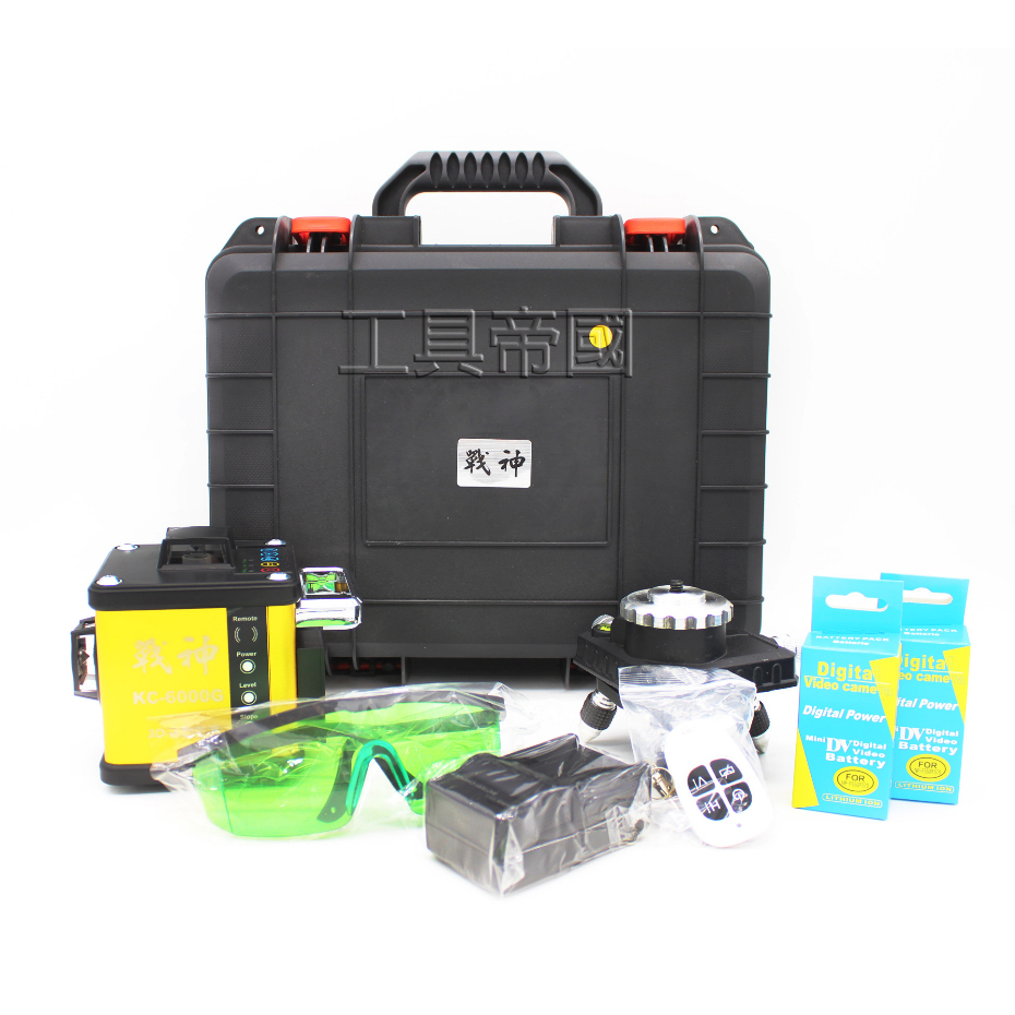 【工具帝國】戰神 KC-6000G 綠光電子式貼牆儀 高精度雷射水平儀 雷射水平儀 附工具箱 | 蝦皮購物