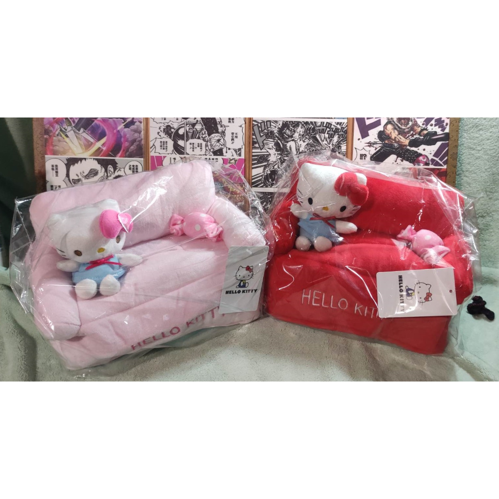 《周邊》特賣 正版授權 三麗鷗 Hello Kitty KT 凱蒂貓 絨毛沙發造型面紙套 面紙盒 衛生紙套 立體造型 | 蝦皮購物