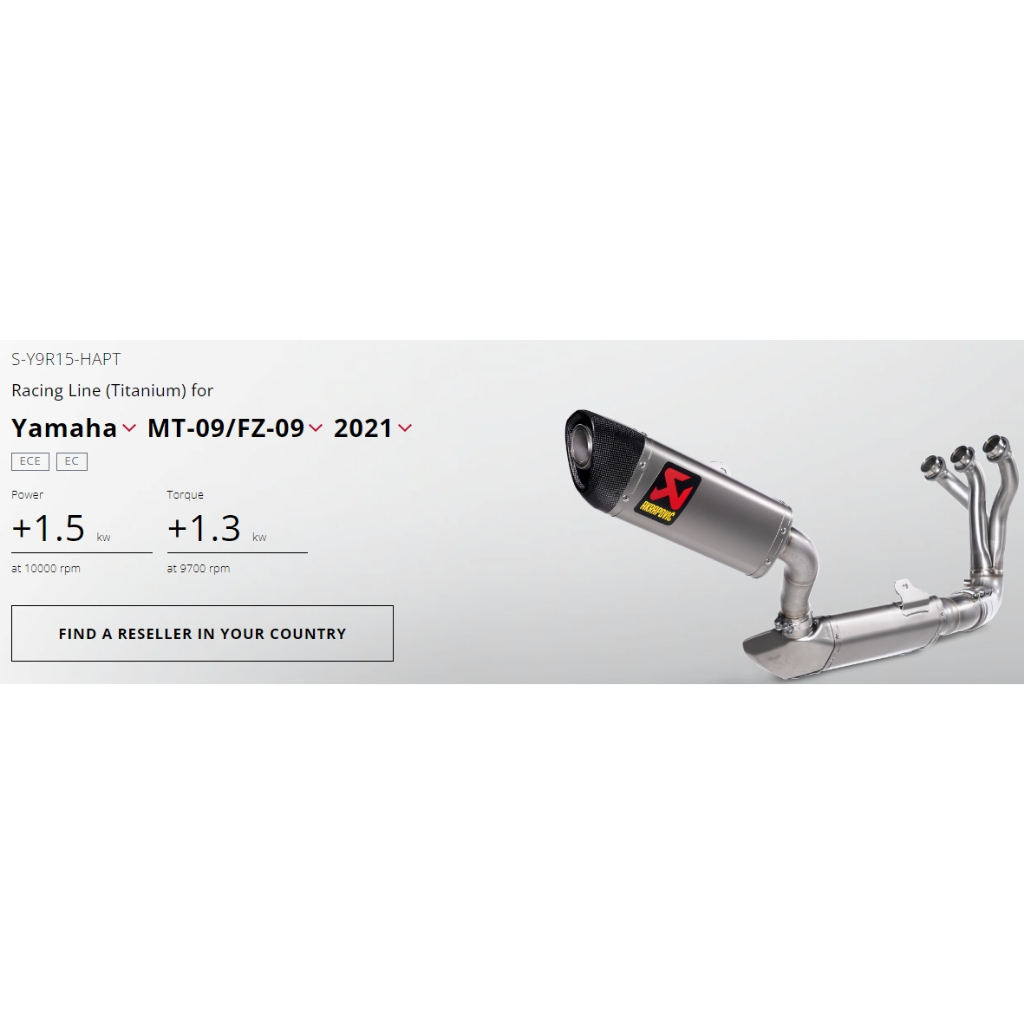 AKRAPOVIC MT09 排氣管 S-Y9R15-HAPT | 蝦皮購物
