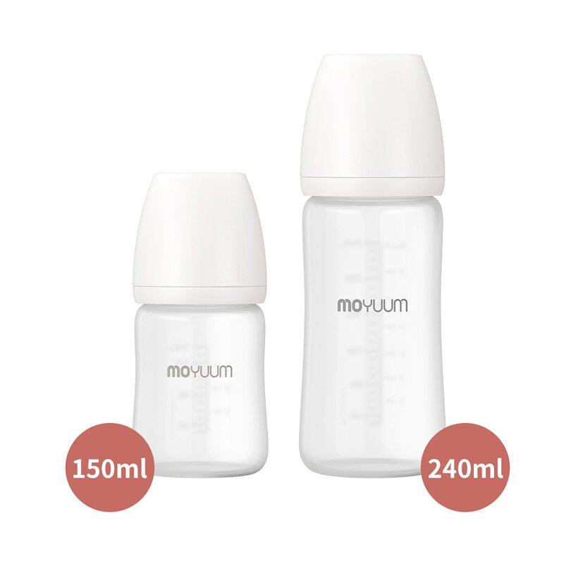 【樂森藥局】MOYUUM 韓國 寬口矽膠玻璃奶瓶150ml／240ml | 蝦皮購物