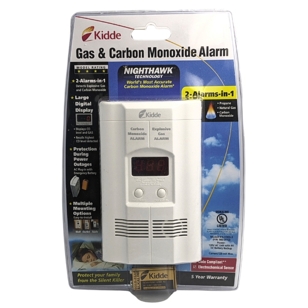 Kidde KN-COEG-3 瓦斯及一氧化碳 兩用 偵測警報器 居家專用110V 9V電池備援 保固2年 | 蝦皮購物