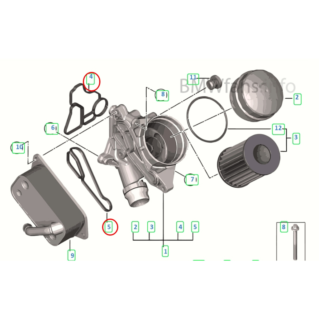 原廠 機油芯座 機油冷卻器 墊片 油封 BMW N20 N26 N52 N53 N54 N55 | 蝦皮購物
