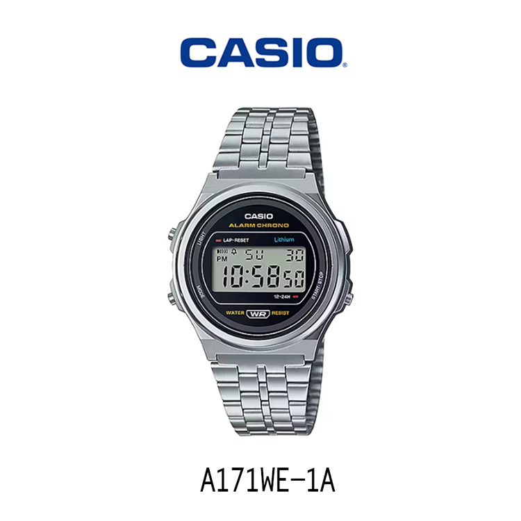 【WANgT】CASIO 卡西歐 A171WE-1A 復古懷舊經典圓形金屬電子錶 | 蝦皮購物