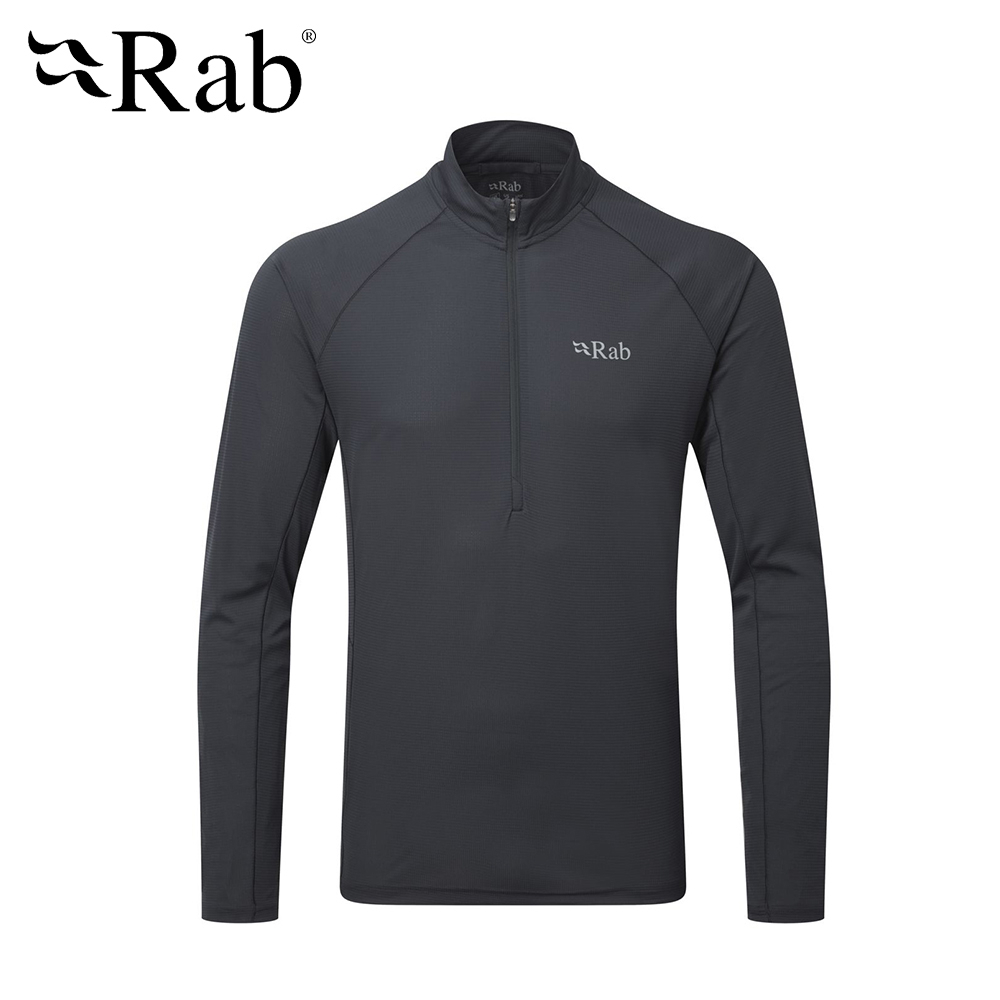 伊凱文戶外 Rab Pulse LS ZIP 長袖拉鍊透氣排汗衣 男款 烏木灰 | 蝦皮購物