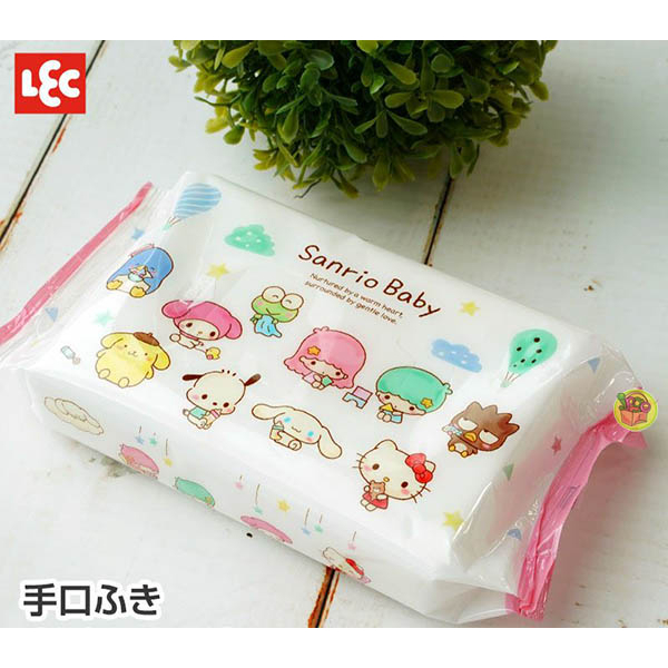 【JPGO】日本製 LEC 99%純水 手口可用濕紙巾 60枚~三麗鷗 baby | 蝦皮購物