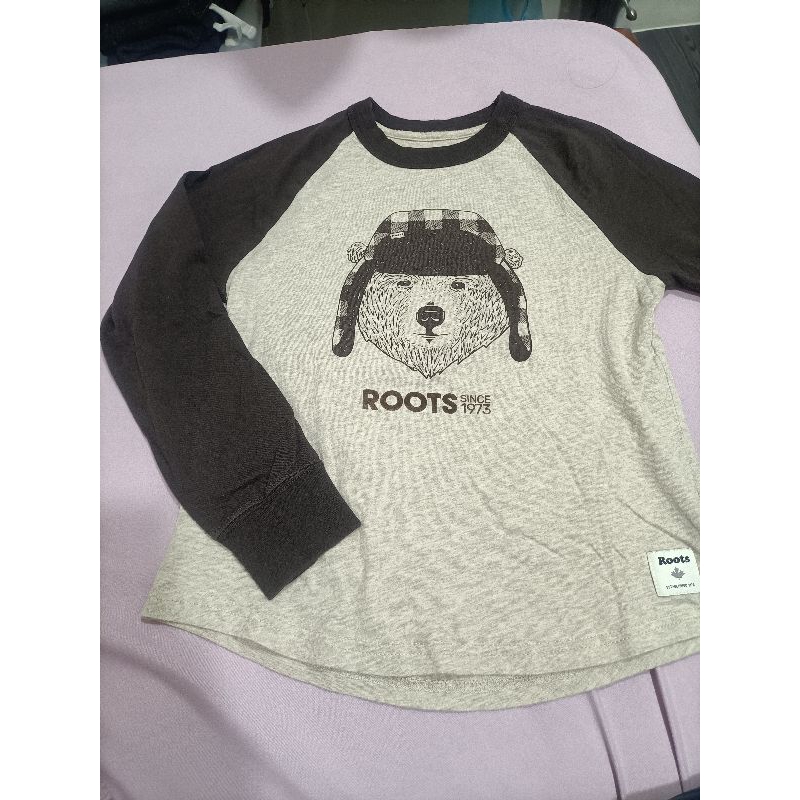 ROOTS Q版動物圖案 兒童長袖薄T恤 5-6Y | 蝦皮購物