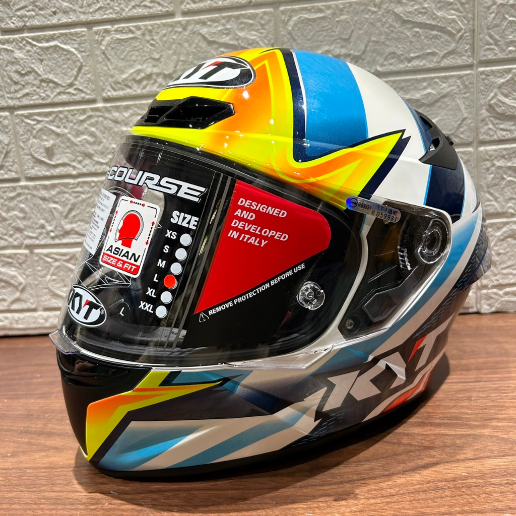 『新兄弟帽店』實體店面 零碼出清 KYT TTC TT-COURSE #36 選手彩繪 藍黃 超人氣 賽道帽 舒適 | 蝦皮購物