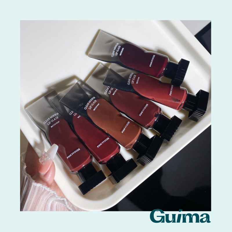 【Guima｜現貨】PinkyFocus黧黑鏡光唇釉 透明冰塊唇泥 鏡面唇釉 壓克力唇釉 | 蝦皮購物