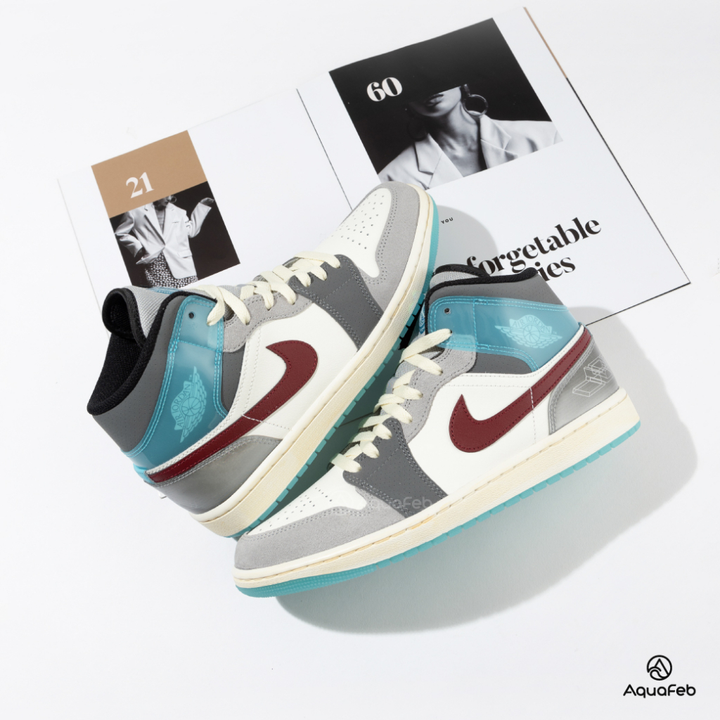 Nike Air Jordan 1 Mid SE 男 灰白藍 AJ1 運動 籃球 休閒鞋 FB1870-161 | 蝦皮購物