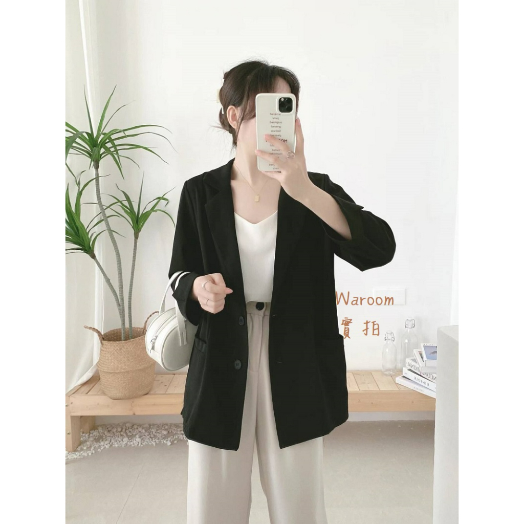 Waroom|月銷破百五星好評 訂製款 四季可穿反摺袖西裝外套|氣質休閒|修身小個子西服|九分袖西裝外套|OL 9980 | 蝦皮購物