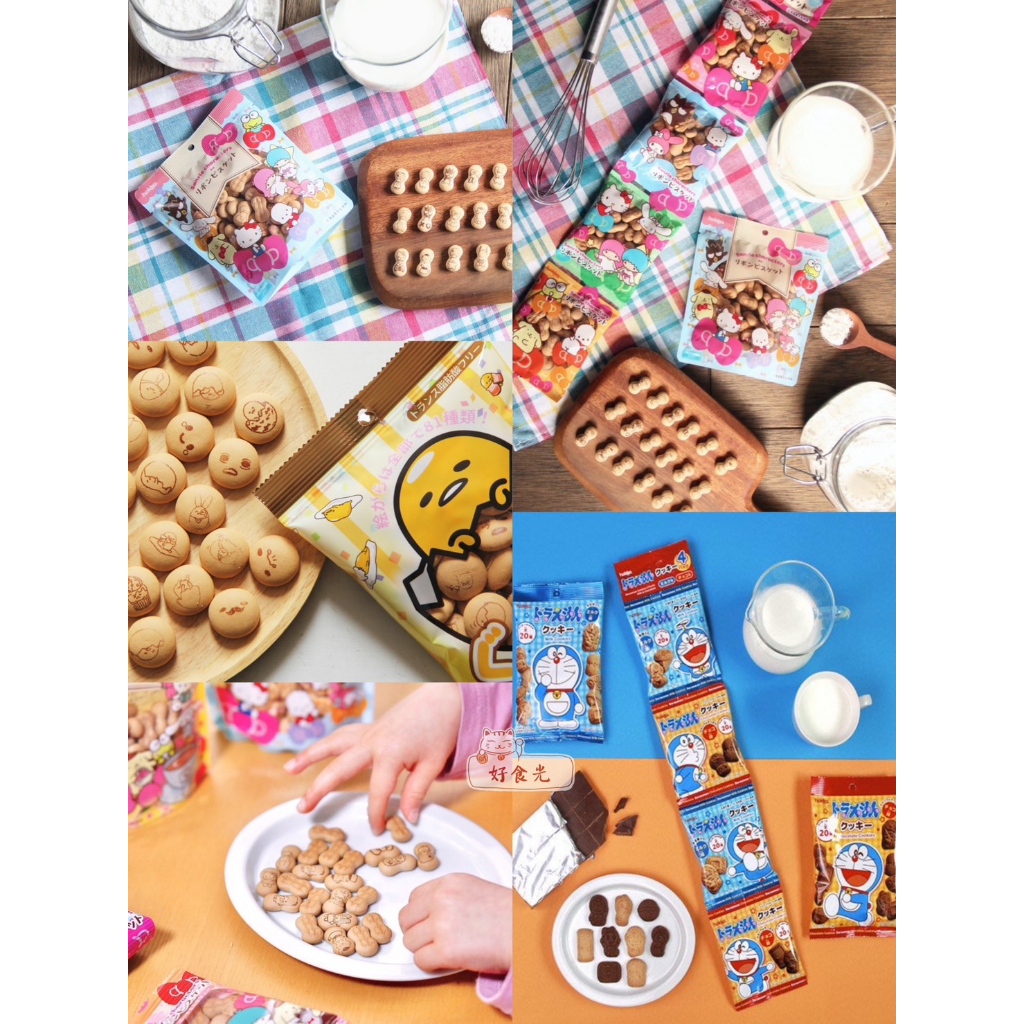 【好食光】日本 Hokka 北陸 4連哆啦A夢造型餅乾 湯瑪士小火車 蛋黃哥 kitty蝴蝶結造型餅乾 三麗鷗 | 蝦皮購物