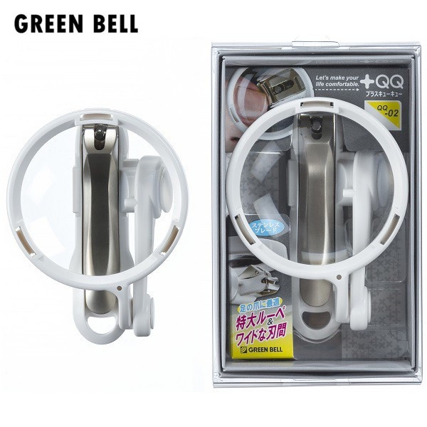 日本綠鐘 GREEN BELL 鍛造不銹鋼附放大鏡曲刃寬口指甲剪 QQ-02【官方旗艦館】 | 蝦皮購物