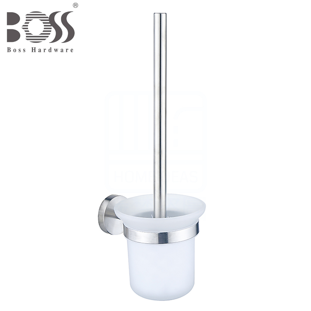 《BOSS》304不鏽鋼 霧面刷線 馬桶刷架 21009 毛絲面 304不銹鋼 附馬桶刷 玻璃桶身可取出清洗 台灣製造 | 蝦皮購物