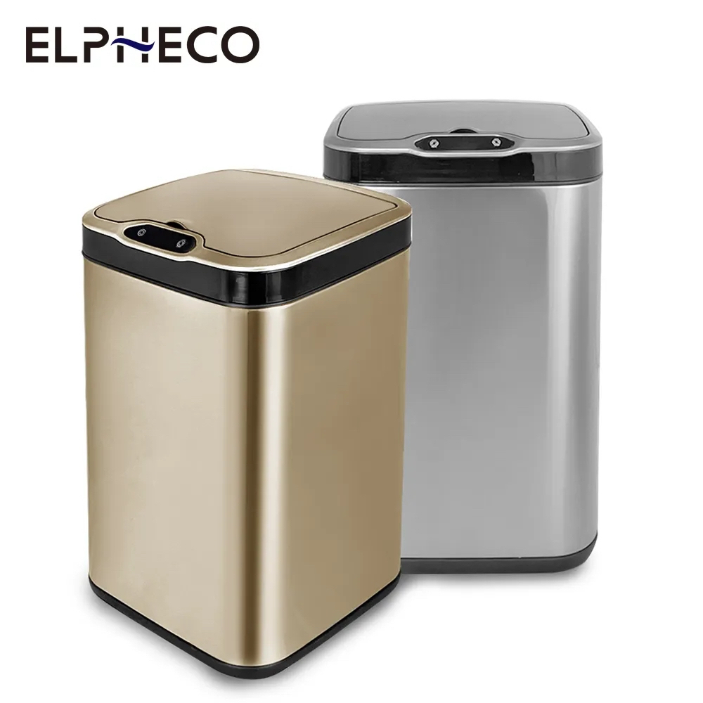 [現貨秒出] ELPHECO 不鏽鋼除臭感應垃圾桶 (金/銀) 20L | 蝦皮購物